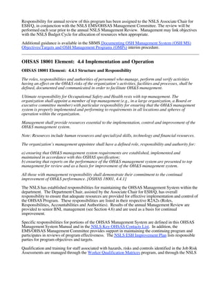 Ohsas 18001 manual nsls | PDF