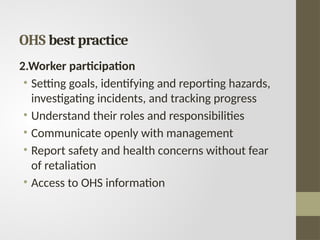 Occupational Health & Safety Best Practice in Construction Sector | PPT