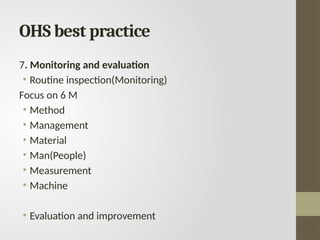 Occupational Health & Safety Best Practice in Construction Sector | PPT