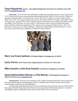 Ohs class of 1967 celebrates final | DOC