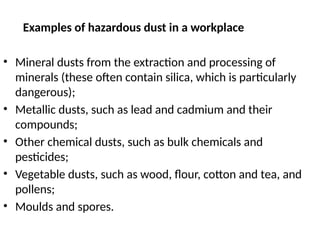 Occupational health safety on dust as a hazard | PPTX