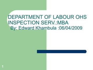 Department of Labour Presentation | PPT
