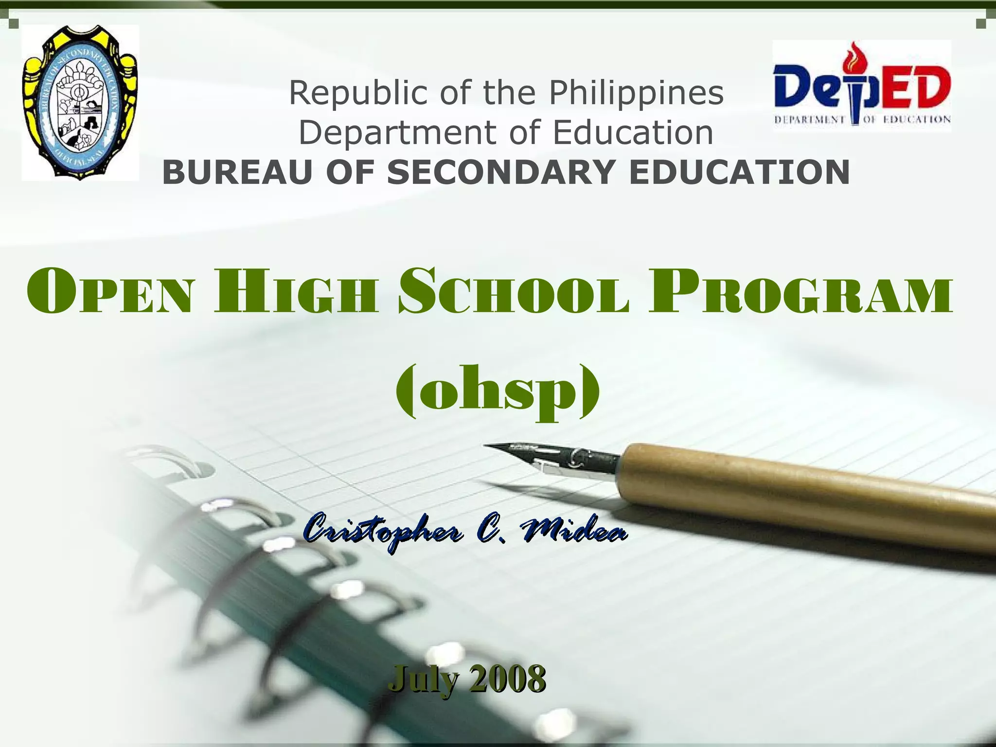 Open High School Program | PPT