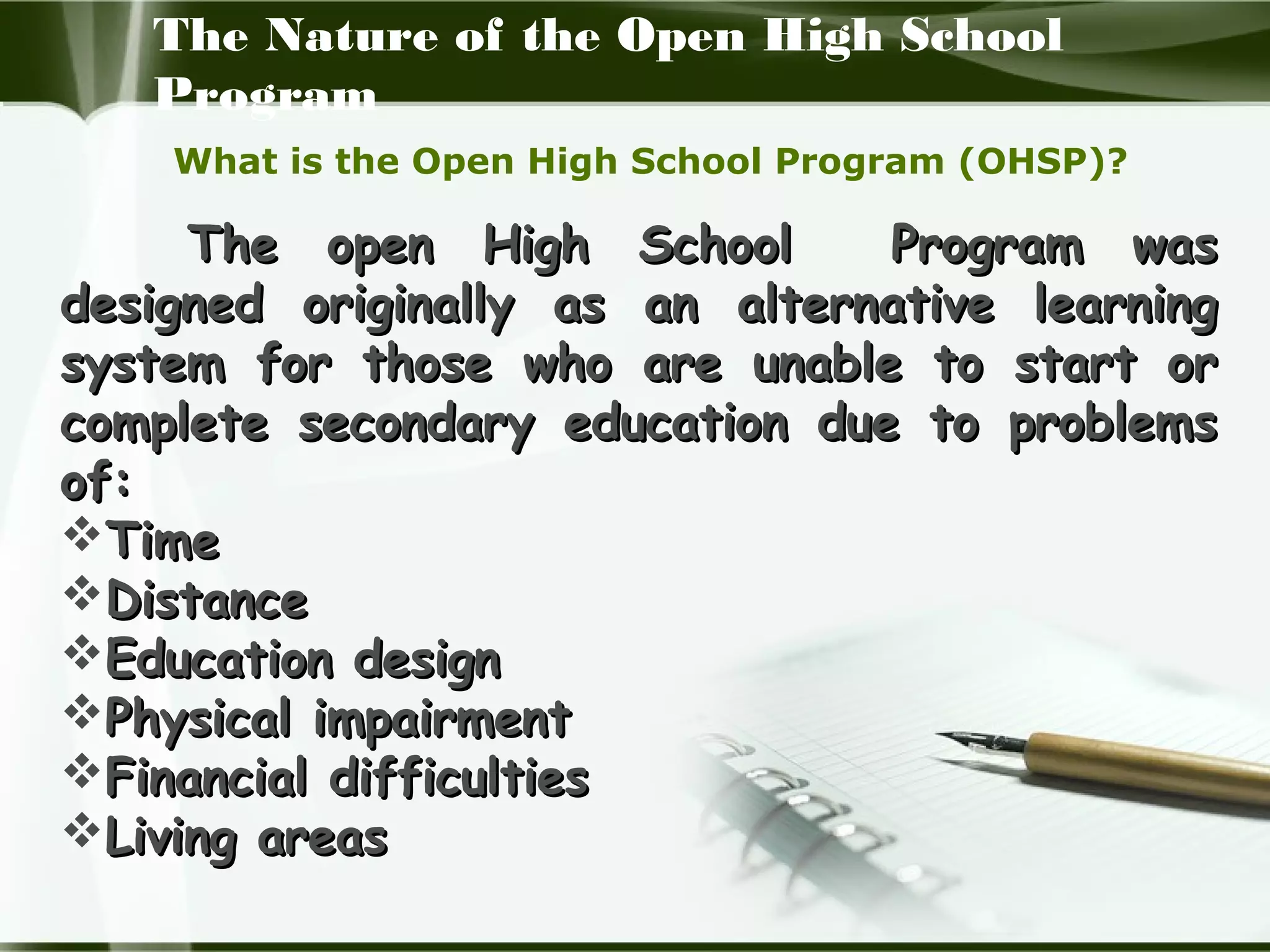 Open High School Program | PPT