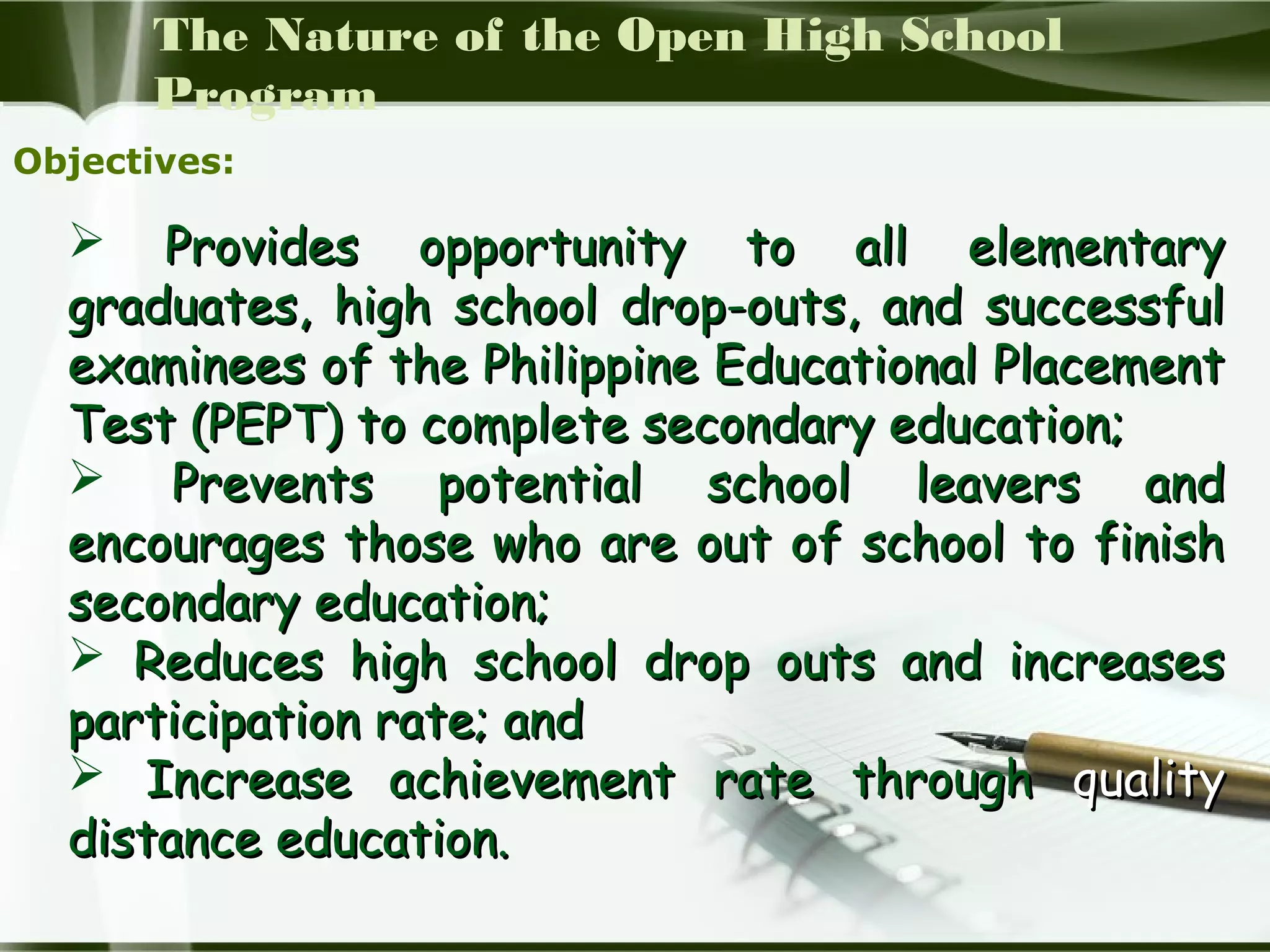 Open High School Program | PPT