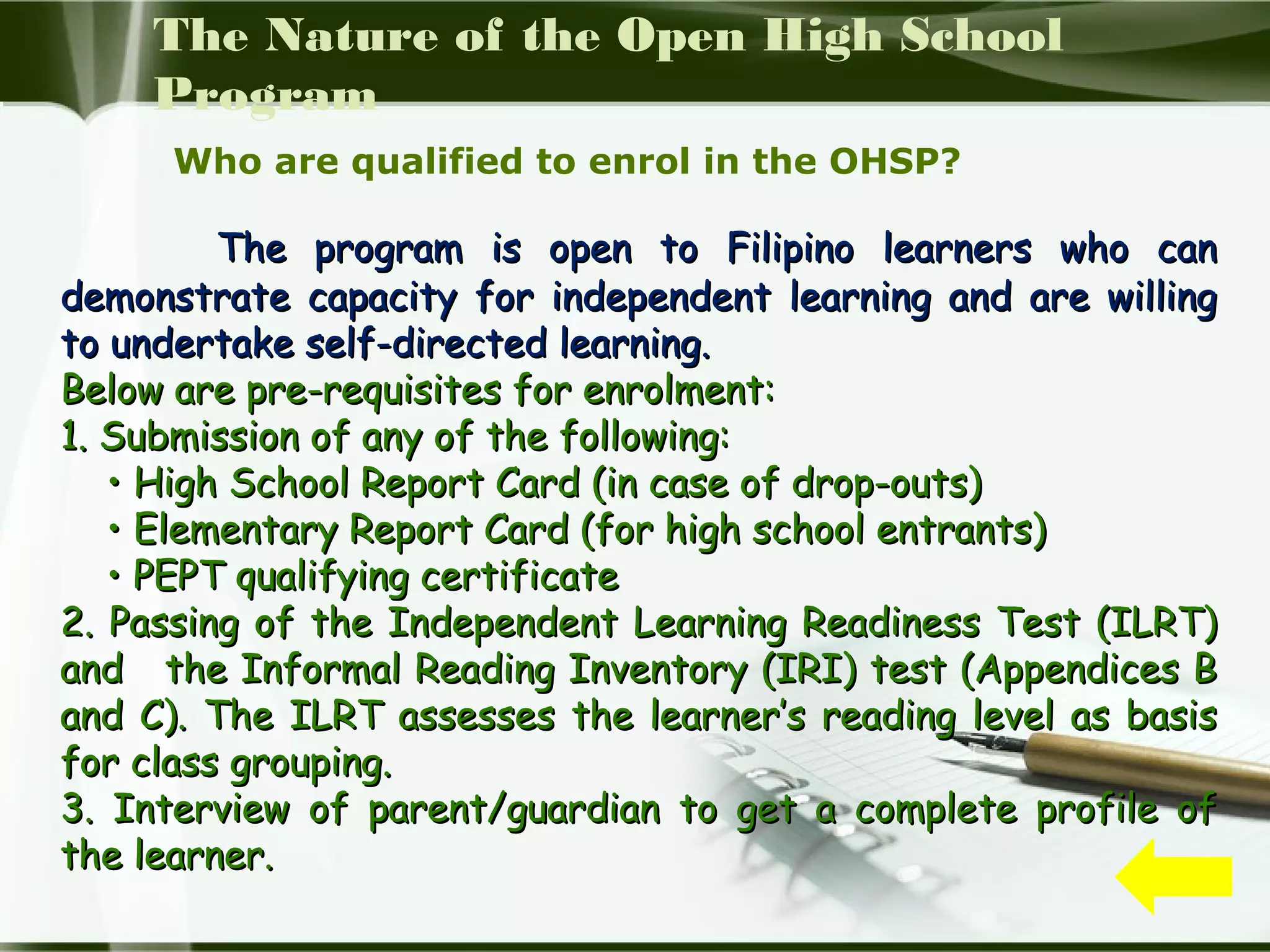 Open High School Program | PPT