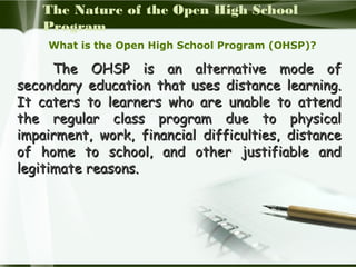 Open High School Program | PPT