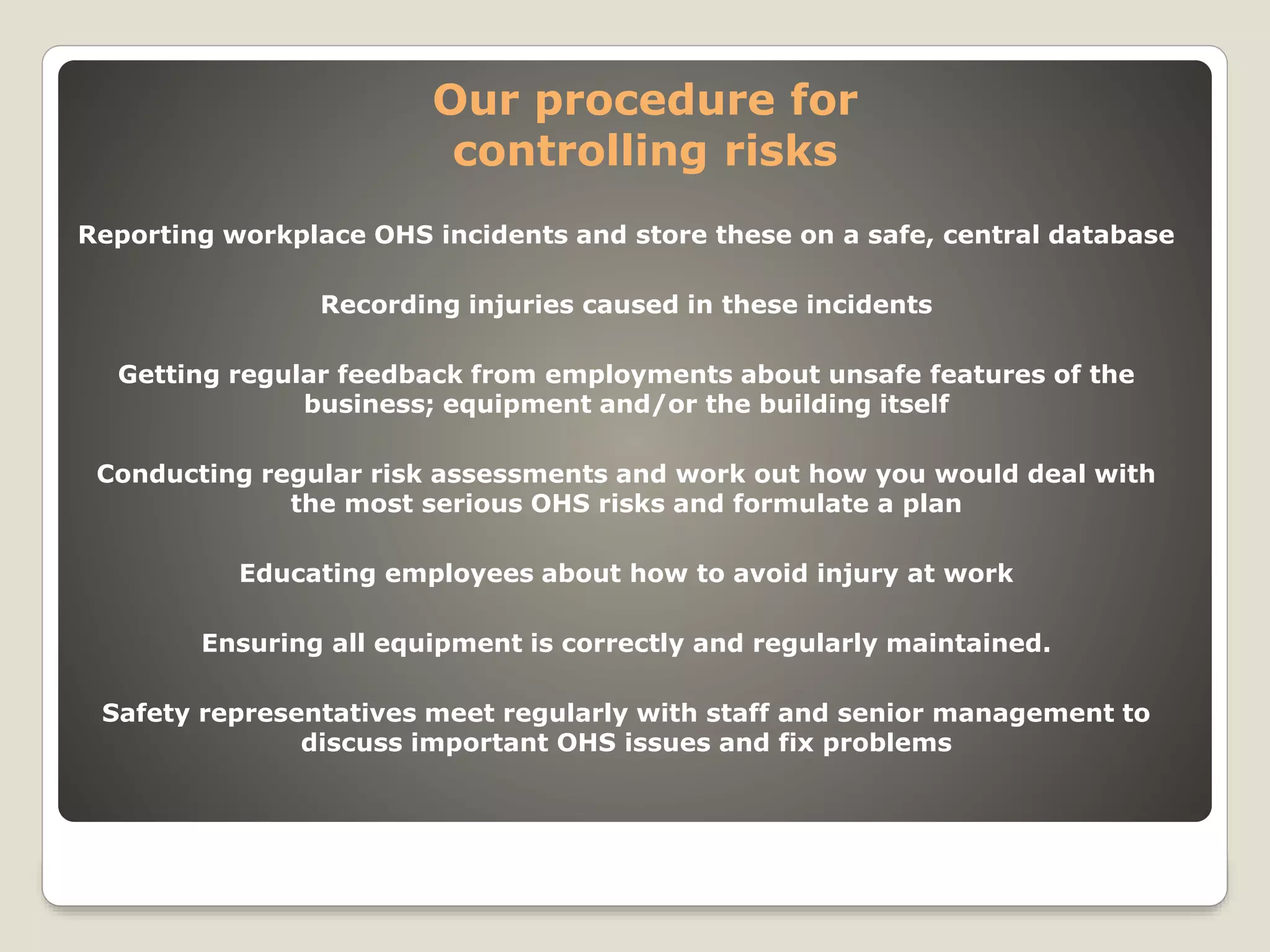 Occupational Health and Safety Powerpoint Presentation | PPTX