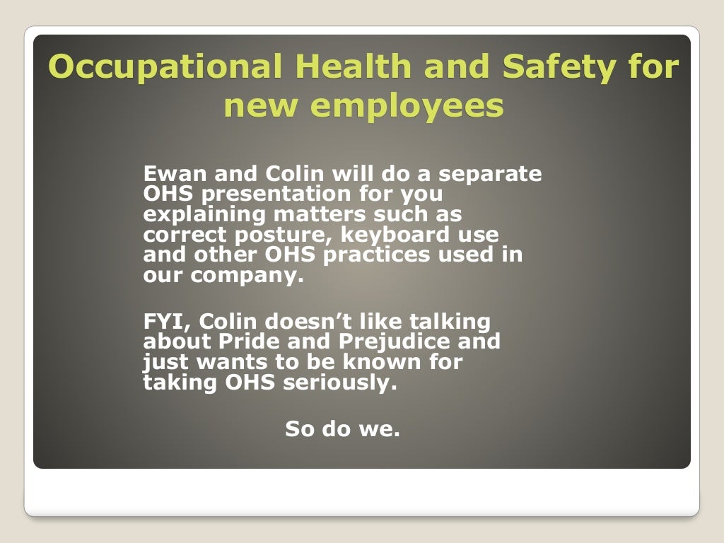 Occupational Health and Safety Powerpoint Presentation