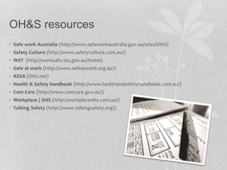 OH&S procedures in the design studio | PPT