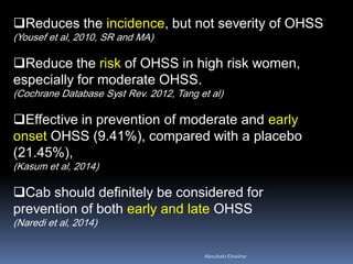 ROLE OF CABERGOLIN IN MANAGEMENT OF OHSS | PPT