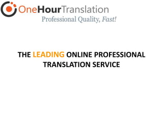 OneHourTranslation - AWS Cloud Case Study | PPT