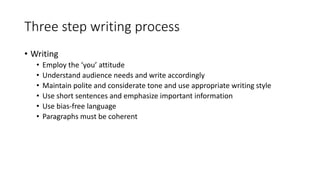 The Three Step Writing Process (Technical & Business Writing) | PPTX