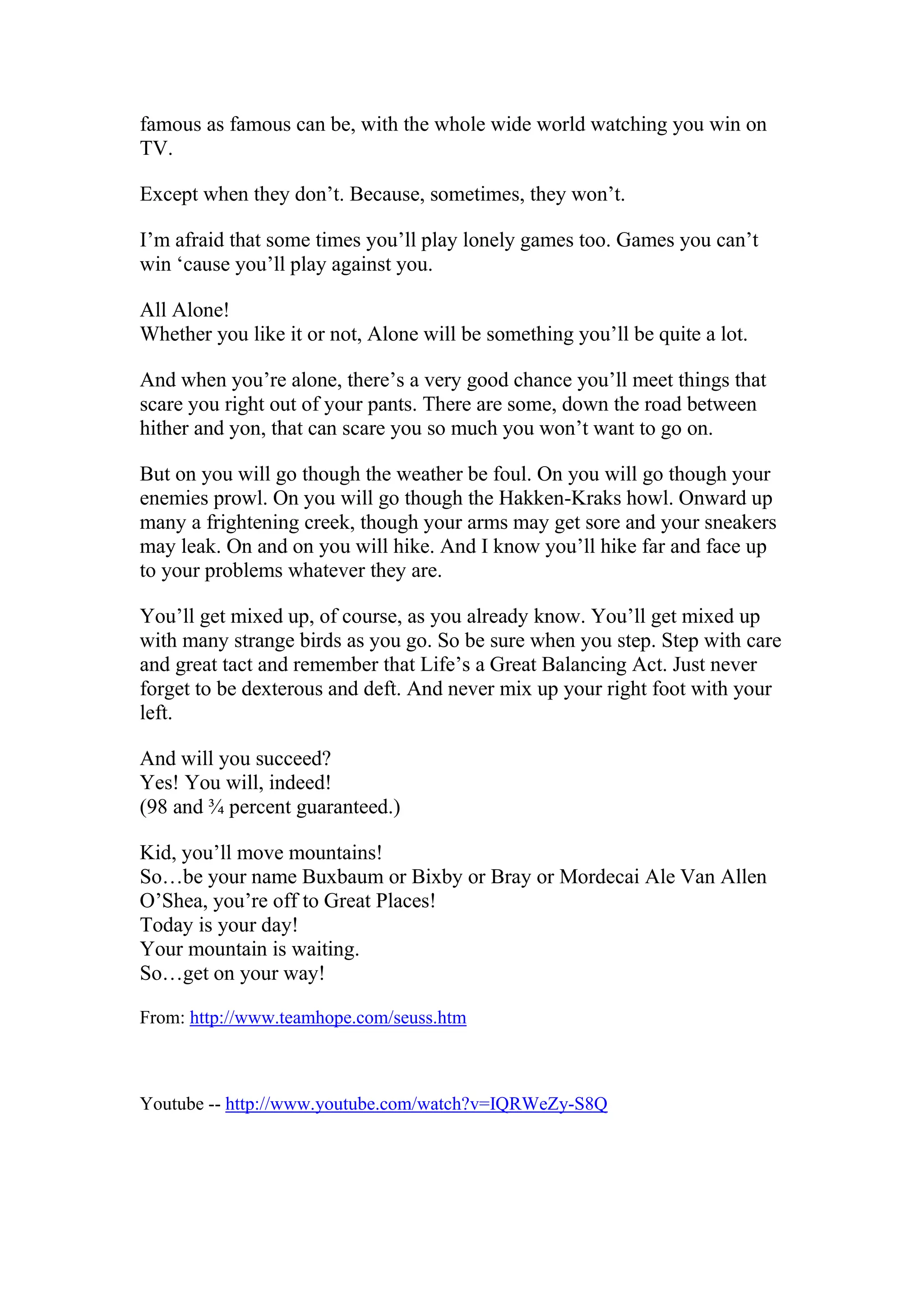 Oh the places youll go | DOCX