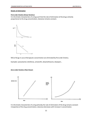 Pharmacokinetics lecture notes pharmacology | DOCX