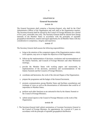 OIC (Organization of Islamic Countries) Charter | PDF