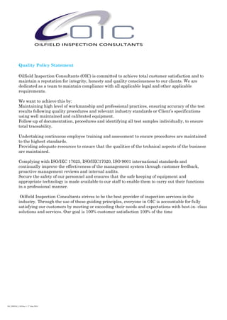 Oic company services presentation | PDF