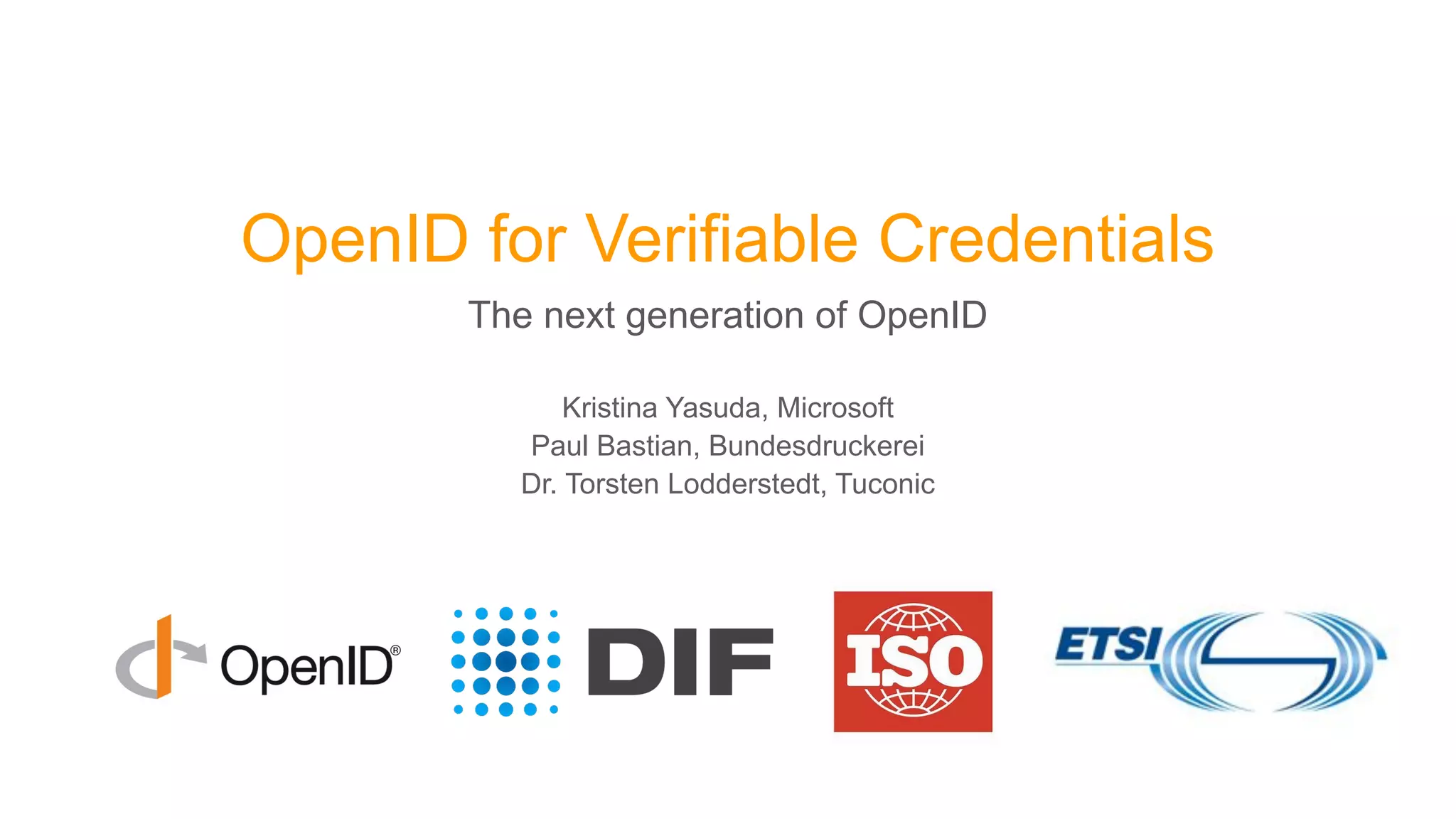 OpenID 4 Verifiable Credentials + HAIP (Update) | PDF
