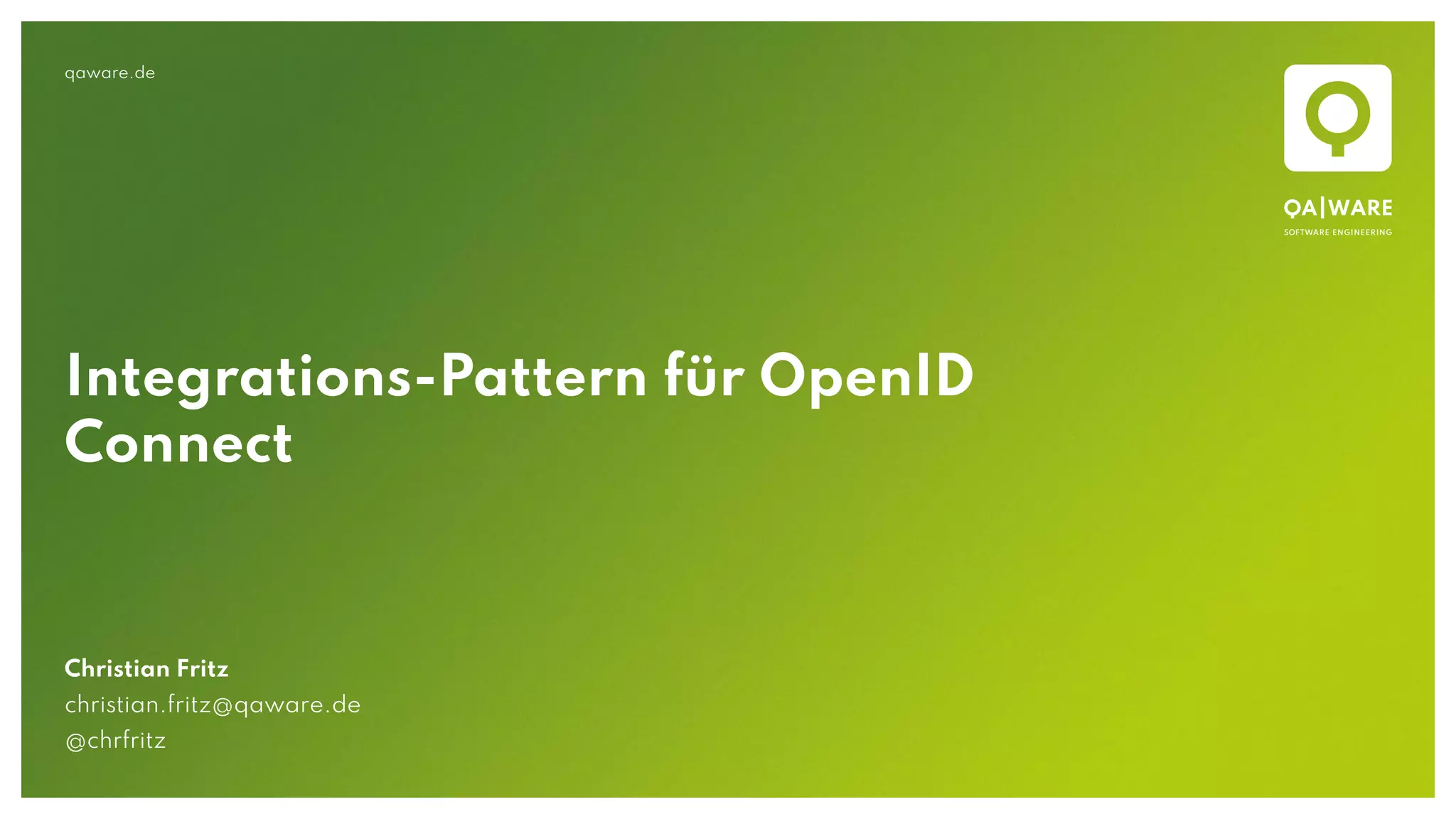 Integrations-Pattern für OpenID Connect | PPT