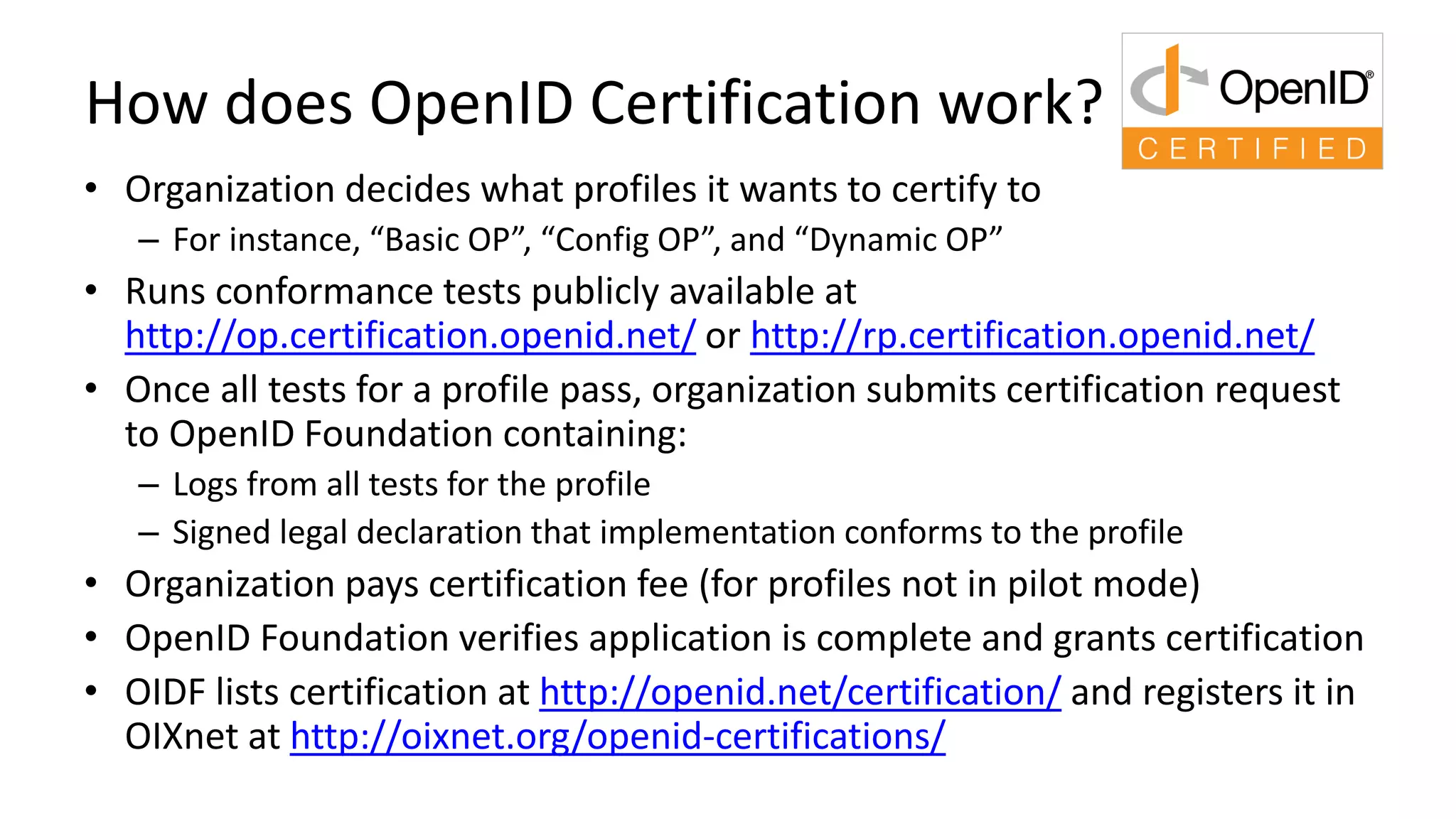 OpenID Certification Program Update - 2018-04-02 | PDF | Web Development | Internet