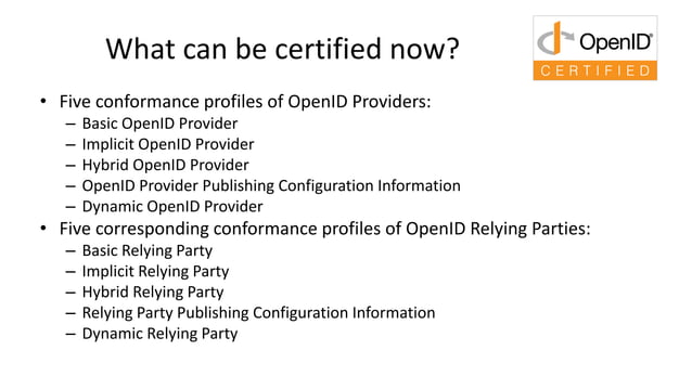 OpenID Certification Program Update - 2018-04-02 | PDF | Web Development | Internet
