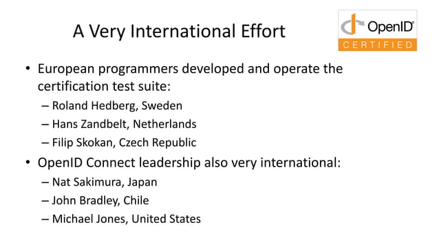 OpenID Certification Program Update - 2018-04-02 | PPT