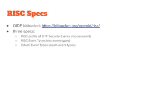 OpenID Foundation RISC WG Update - 2018-04-02 | PDF