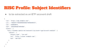 OpenID Foundation RISC WG Update - 2018-04-02 | PDF
