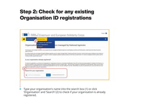 Organisation ID Guide for Erasmus+ and European Solidarity Corps | PPT