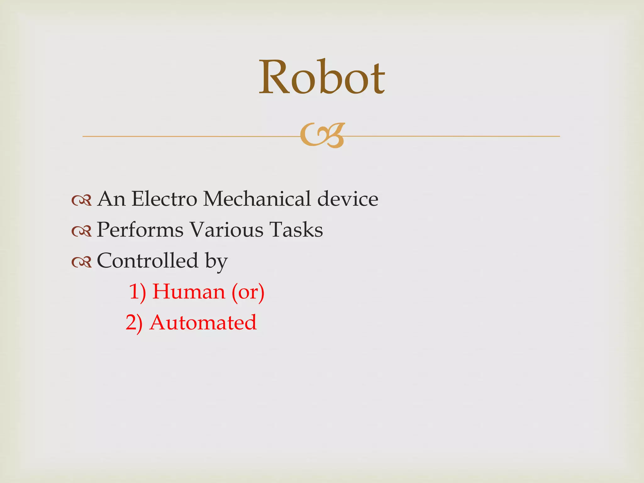 Unit-I Robotics | PPTX