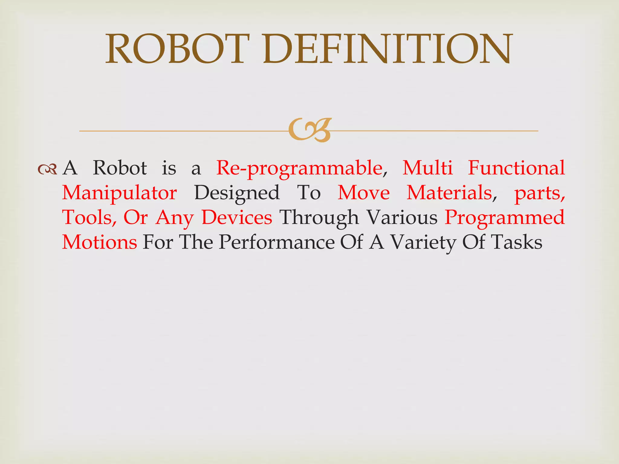 Unit-I Robotics | PPTX
