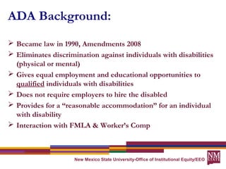 The Americans with Disabilities Act: What you should know | PPT ...