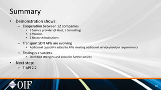 OIF Open Transport API for Interoperable Optical Networking | PPT
