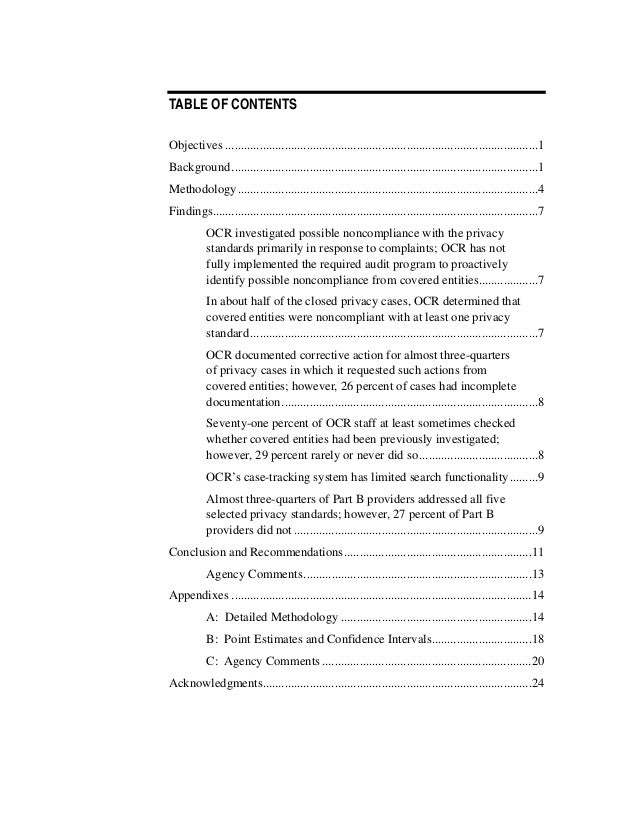 Office of Inspector General Study on OCR's HIPAA audit program