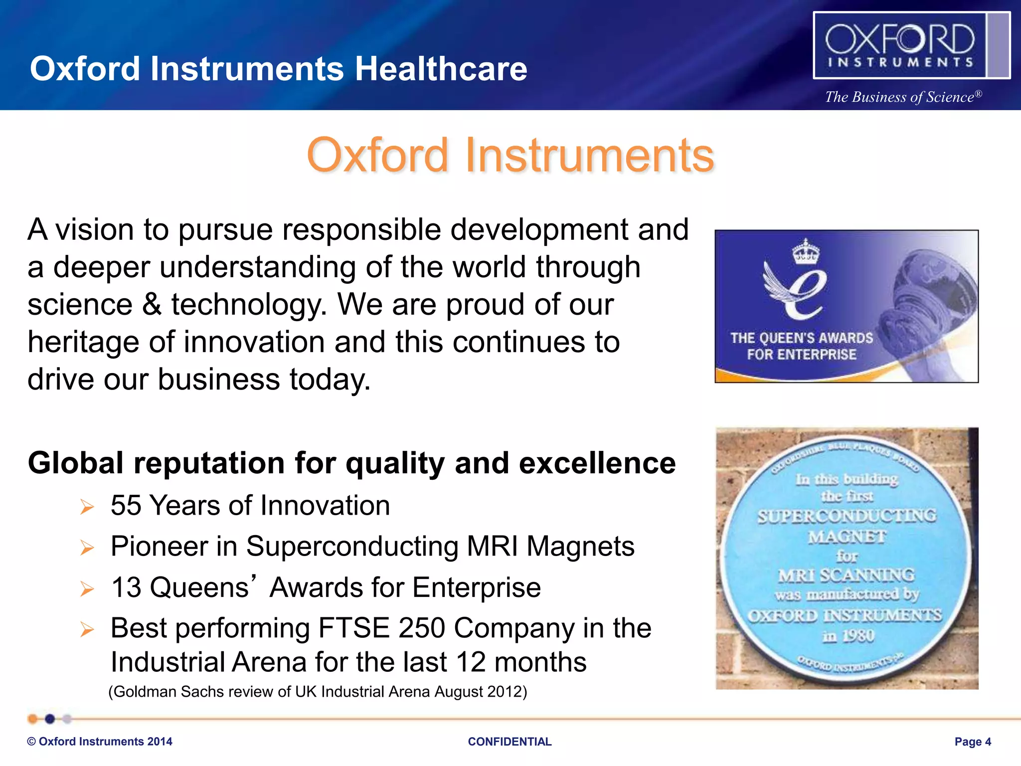 Oxford Instruments Healthcare Company Presentation | PPTX