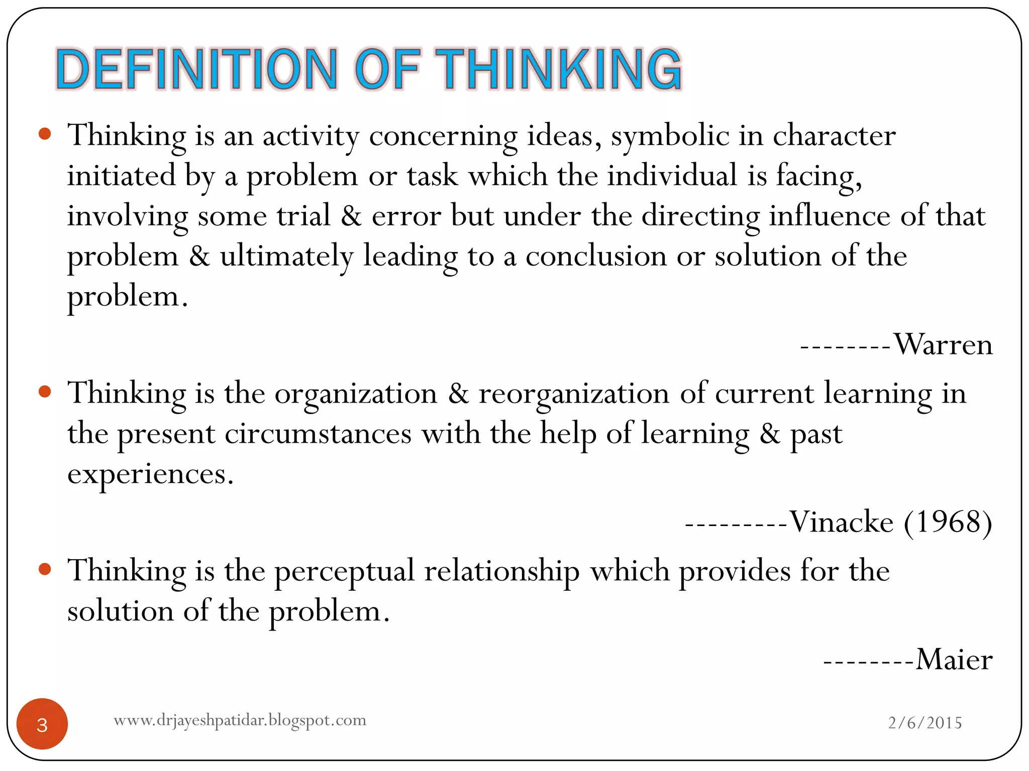 Thinking and reasoning | PDF