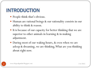 Thinking and reasoning | PDF