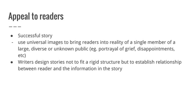 Journalism 2: Feature Writing – Story Structure | PPT