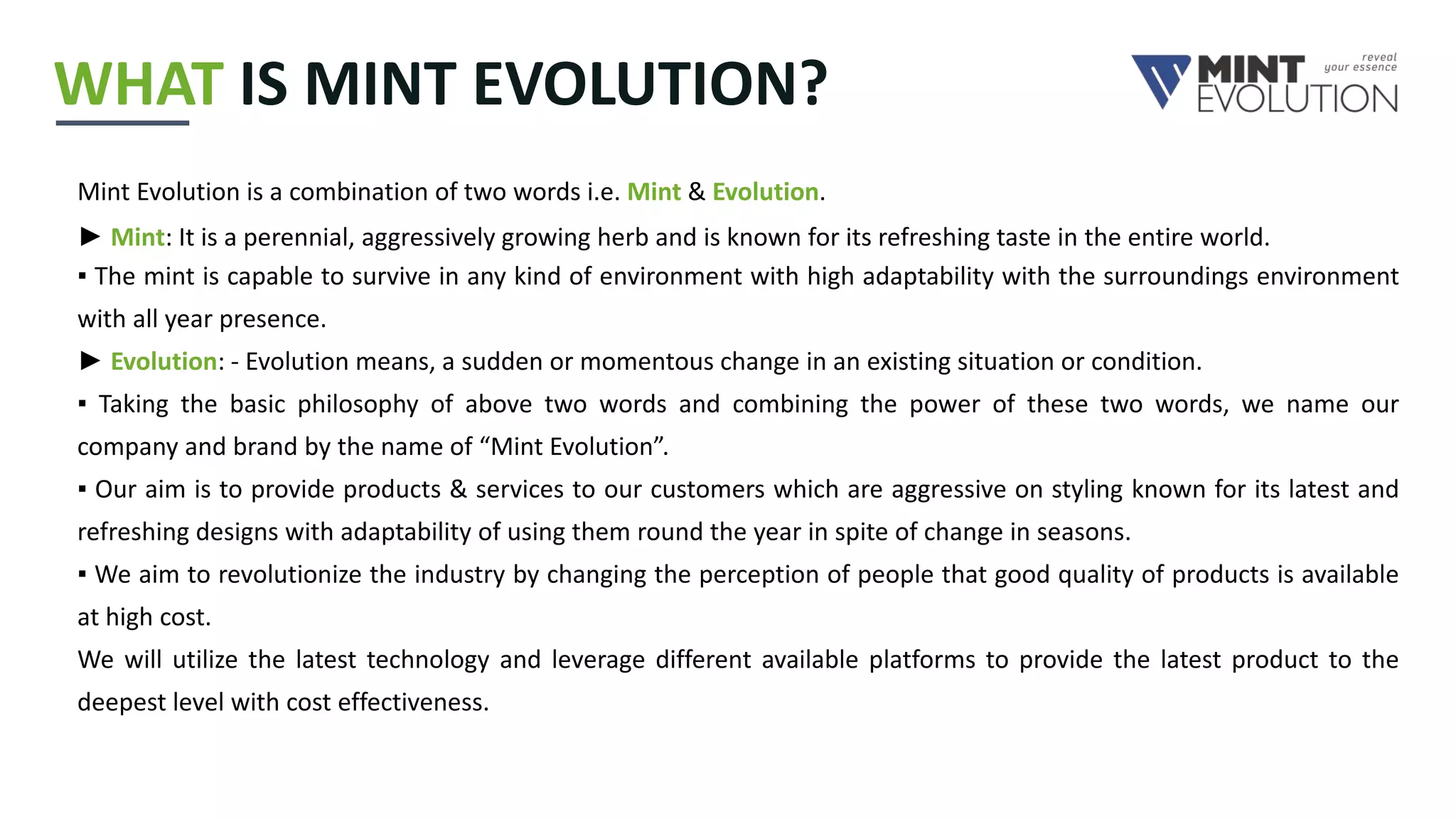 Mint Evolution Herbal Engine Lubricants | PPT
