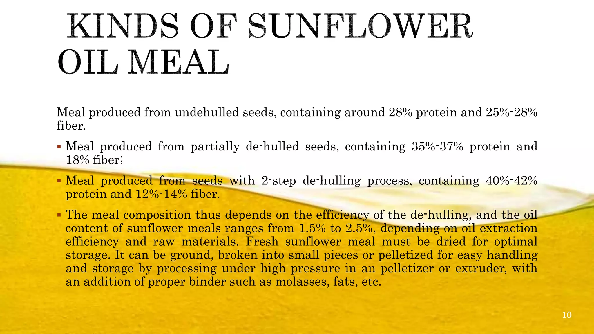 Oil Extraction Methods Sunflower Oil Pptx