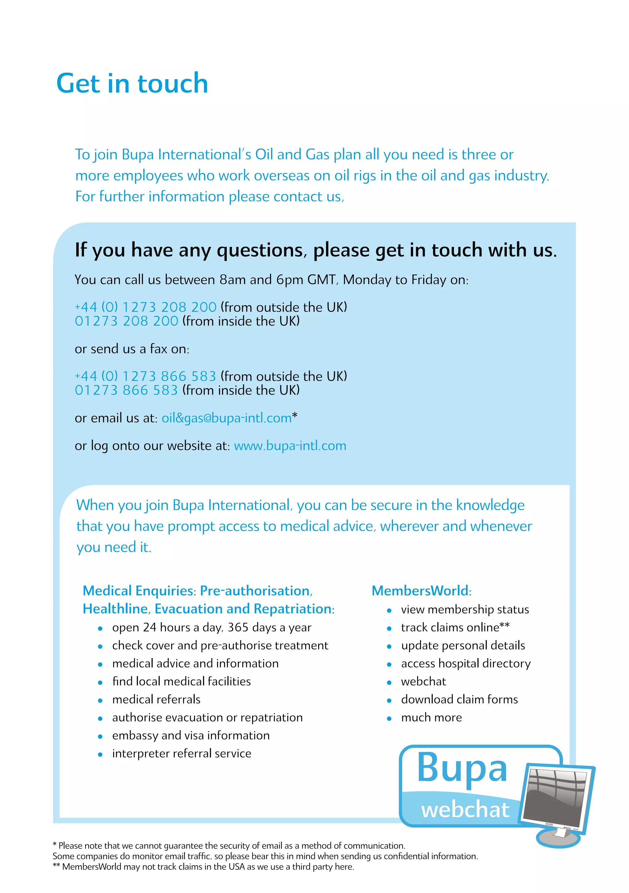 Bupa Oil And Gas Brochure | PDF