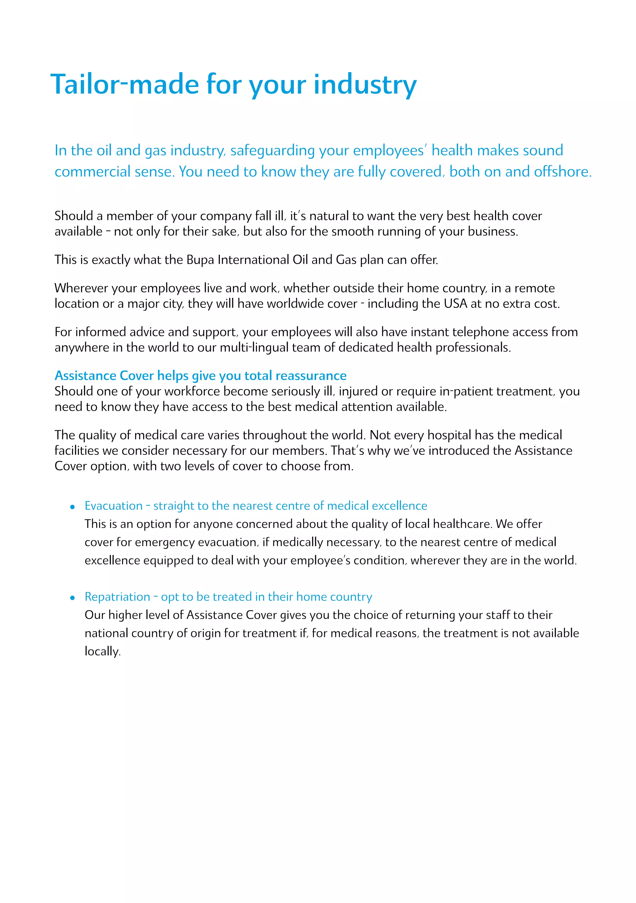 Bupa Oil And Gas Brochure | PDF