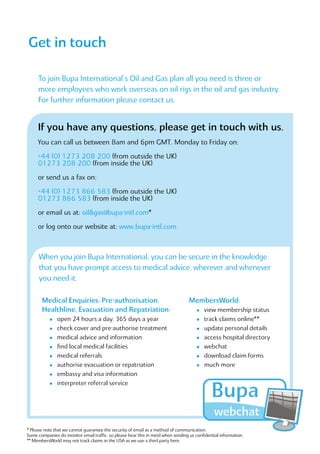 Bupa Oil And Gas Brochure | PDF