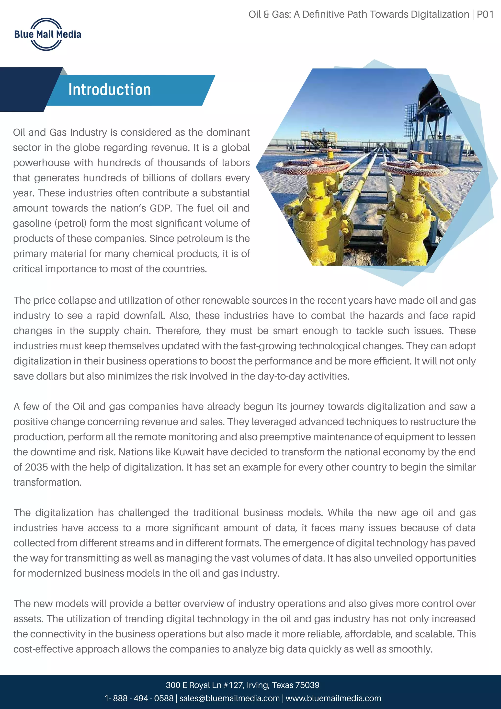 Digitalization in the Oil and Gas industry | PDF
