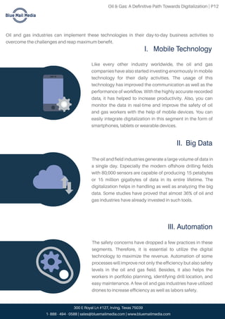 Digitalization in the Oil and Gas industry | PDF