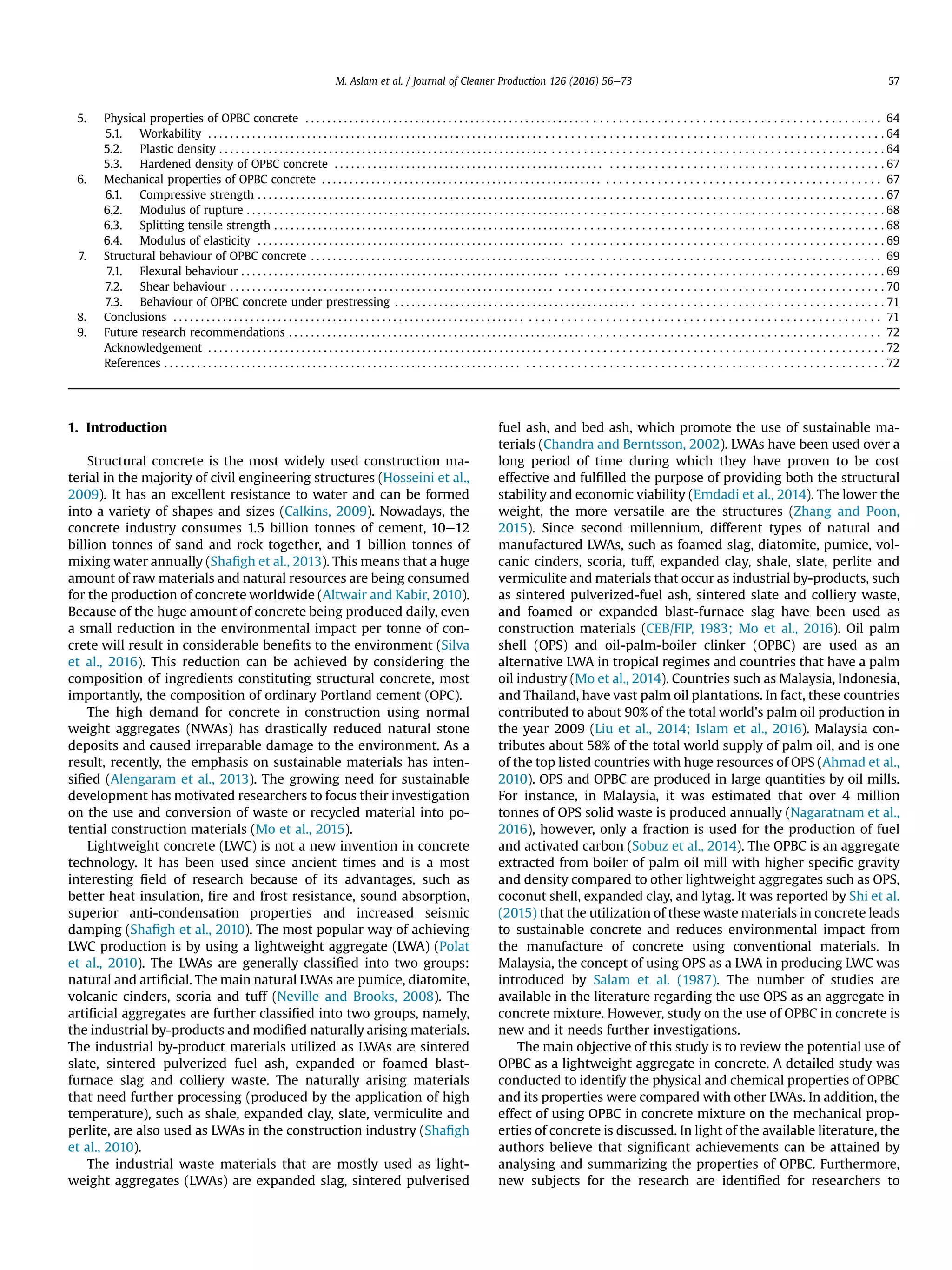 Oil palm by-products as lightweight aggregate in concrete - a review | PDF