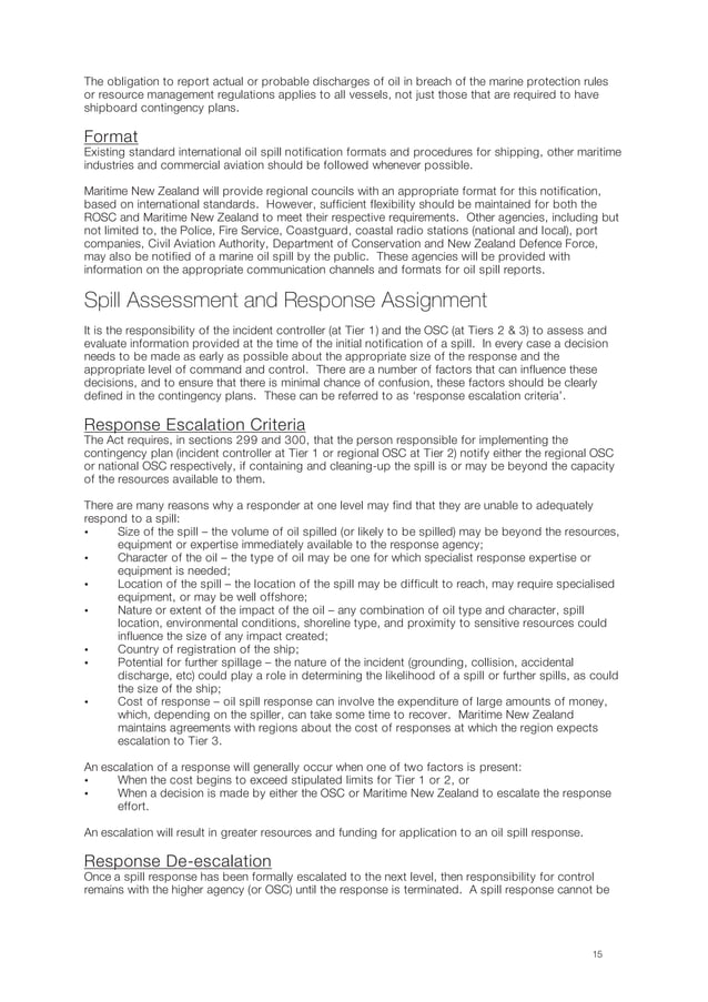 Oil Spill Response Strategy Pdf