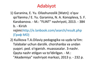 Oiladagi tarbiyaviy vazifalar | PPTX