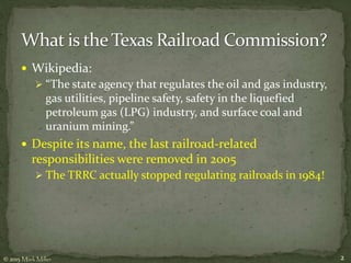 Oil and gas and the texas railroad commission | PPT