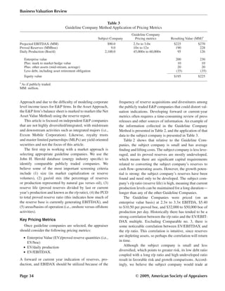 Oil And Gas Company Valuations Business Valuation Review | PDF